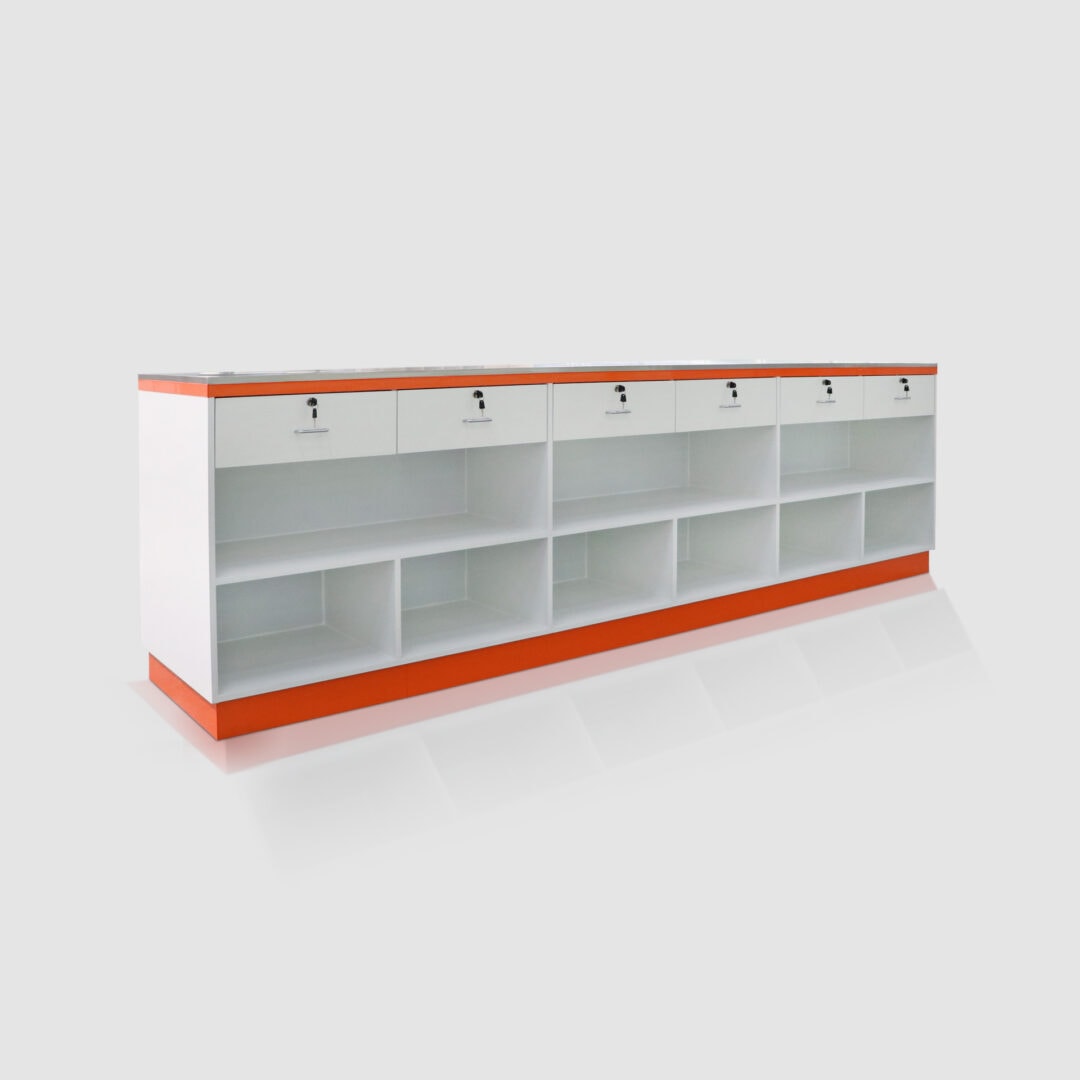 เคาน์เตอร์แคชเชียร์ แบบตรง แถบสีส้ม รุ่น CC-033 | TOOB